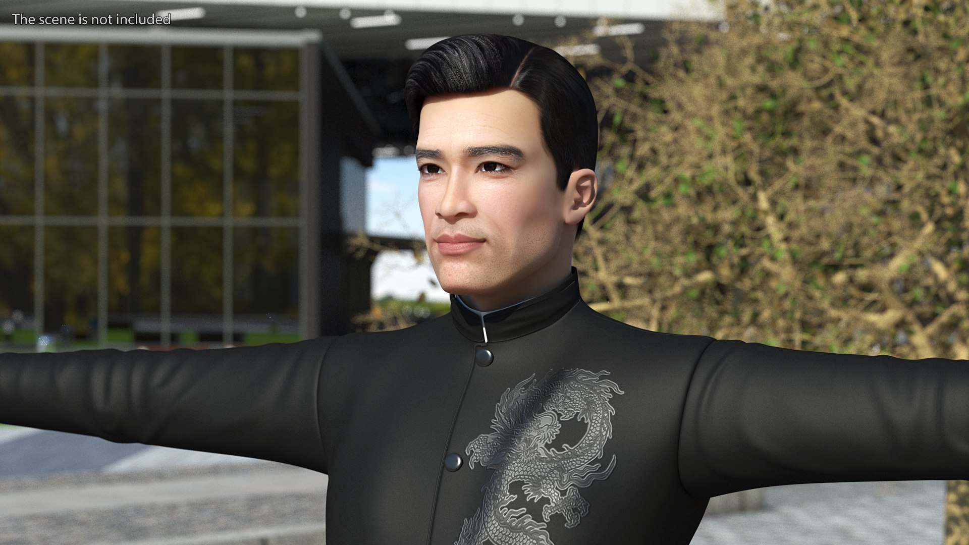 3D Asian Man Tunic Suit T Pose - TurboSquid 1851772