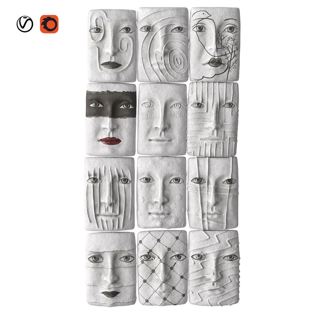 Decorative Panel With Faces 3D - TurboSquid 2330780