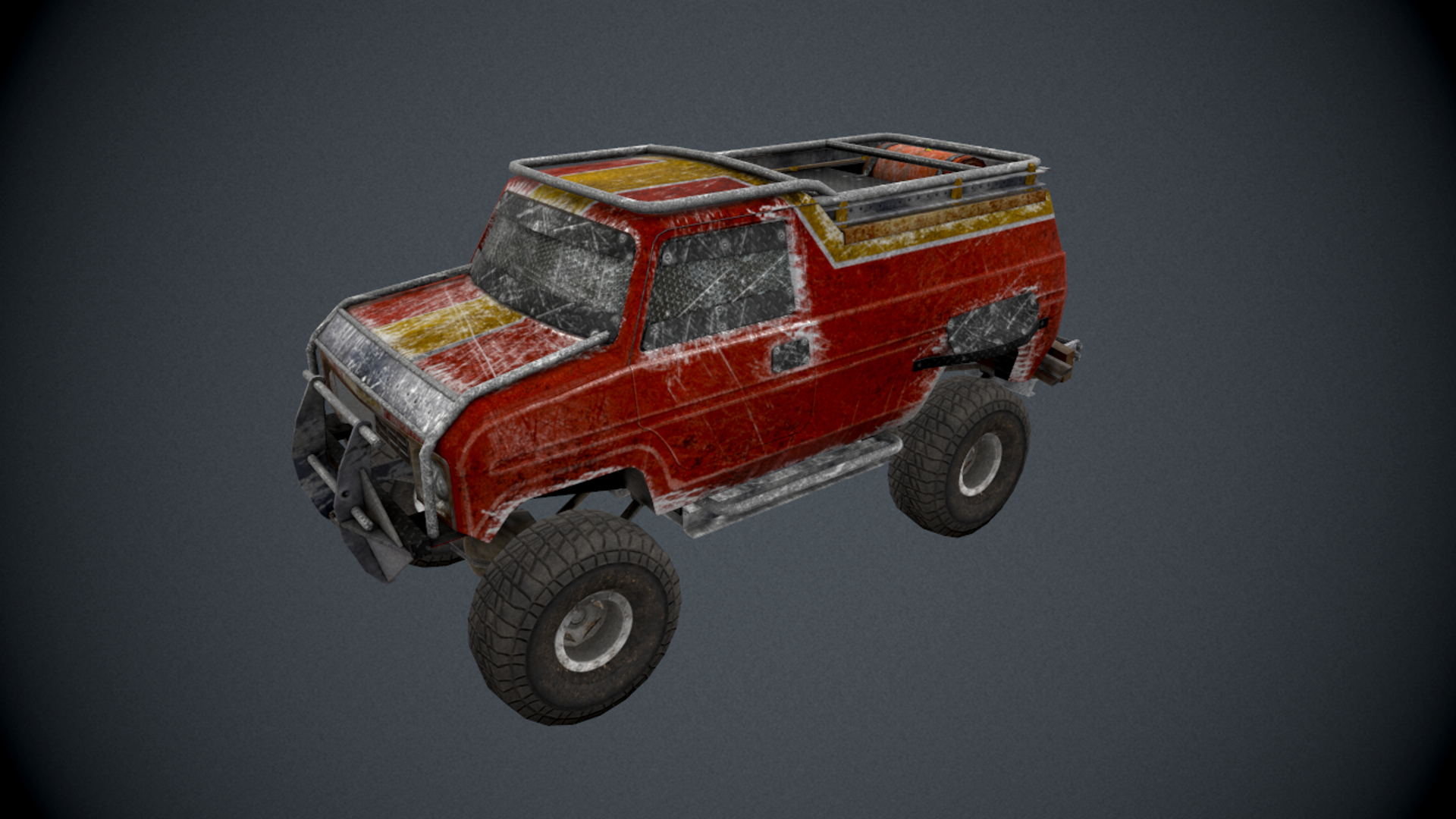 3d obj post apocalypse van