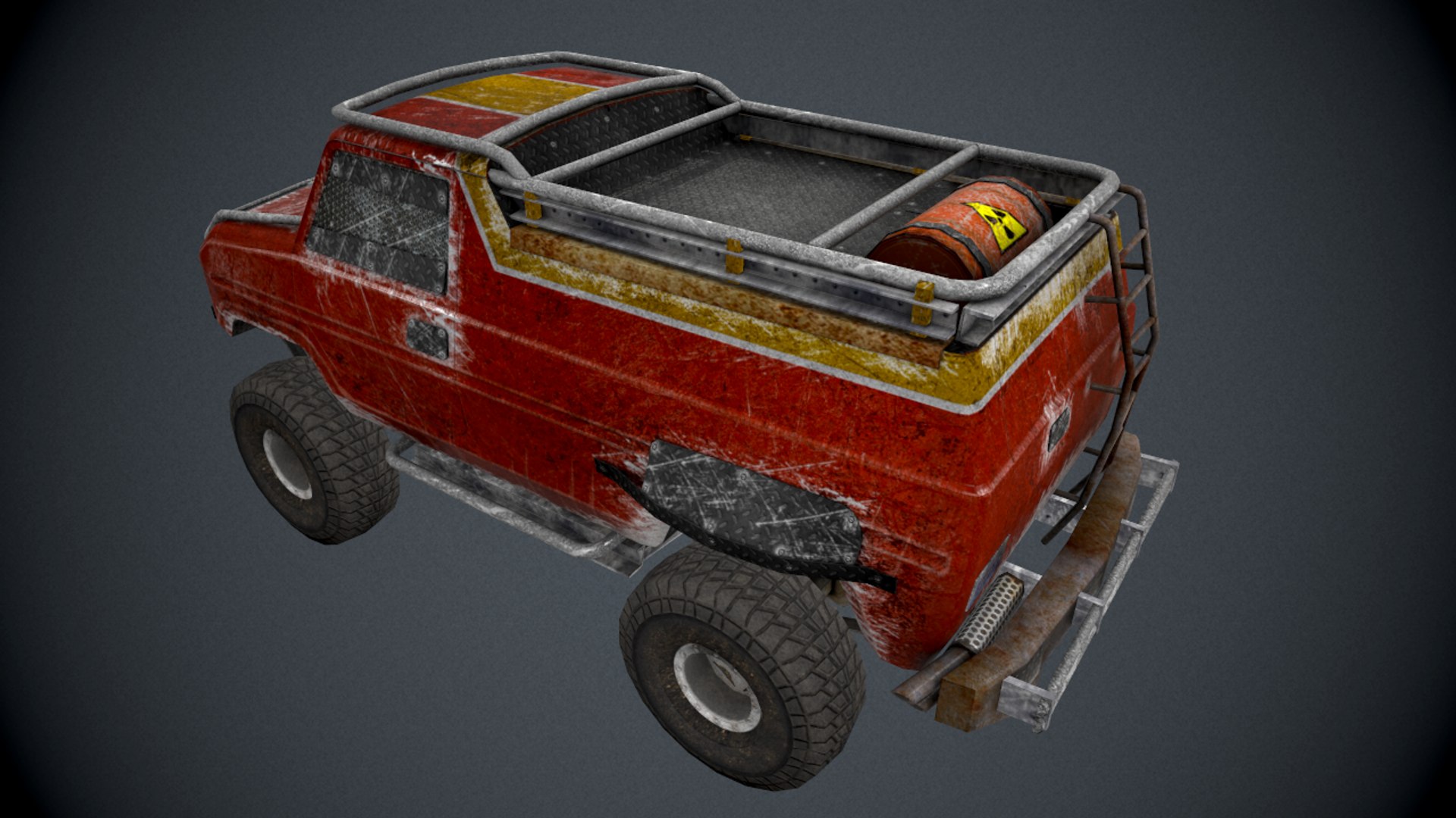 3d obj post apocalypse van