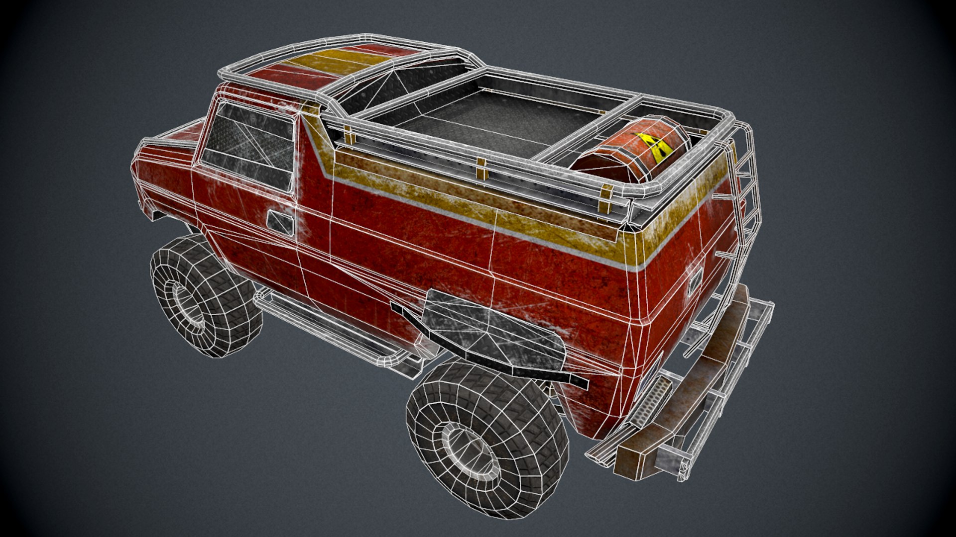 3d obj post apocalypse van