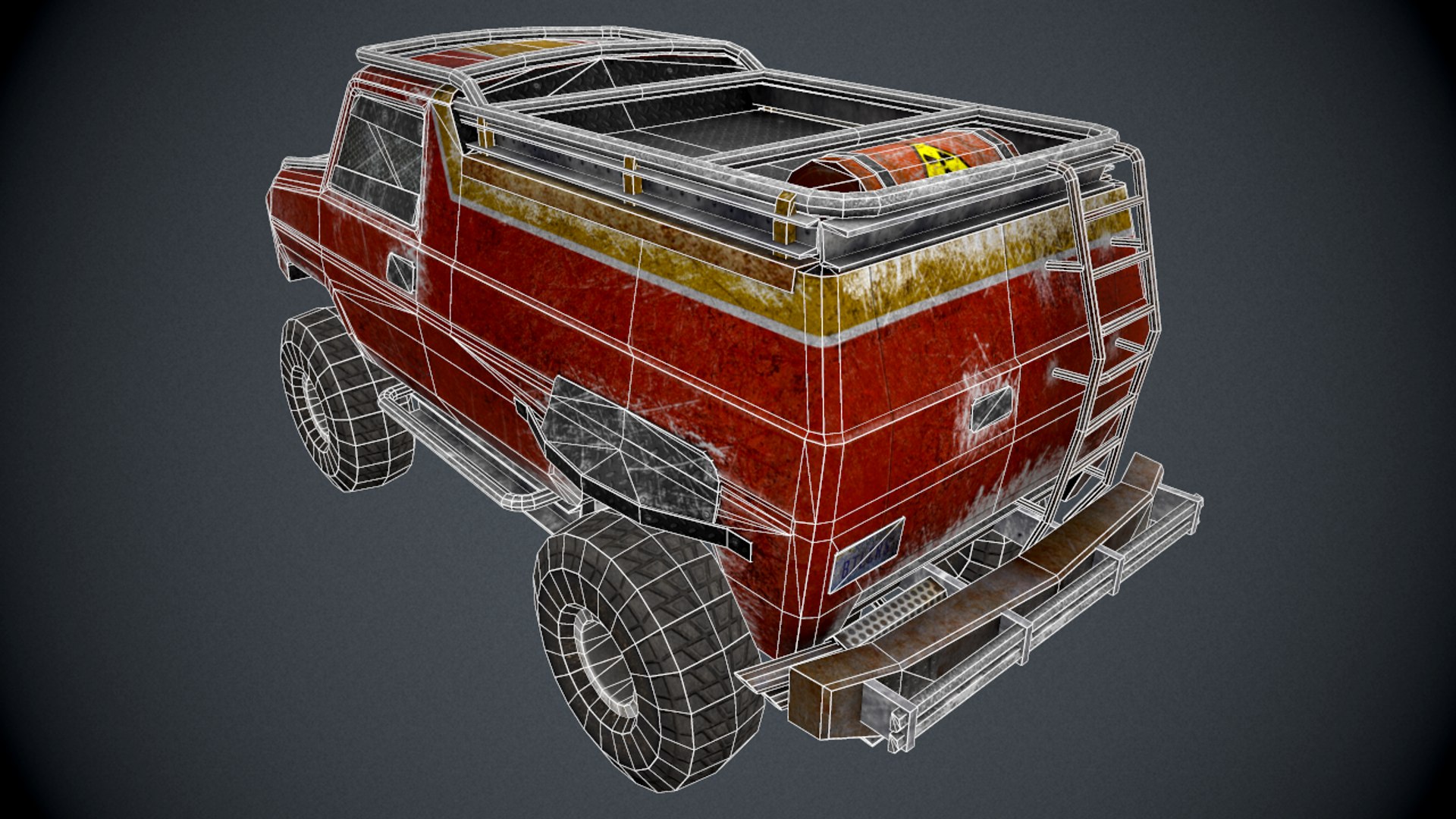 3d obj post apocalypse van