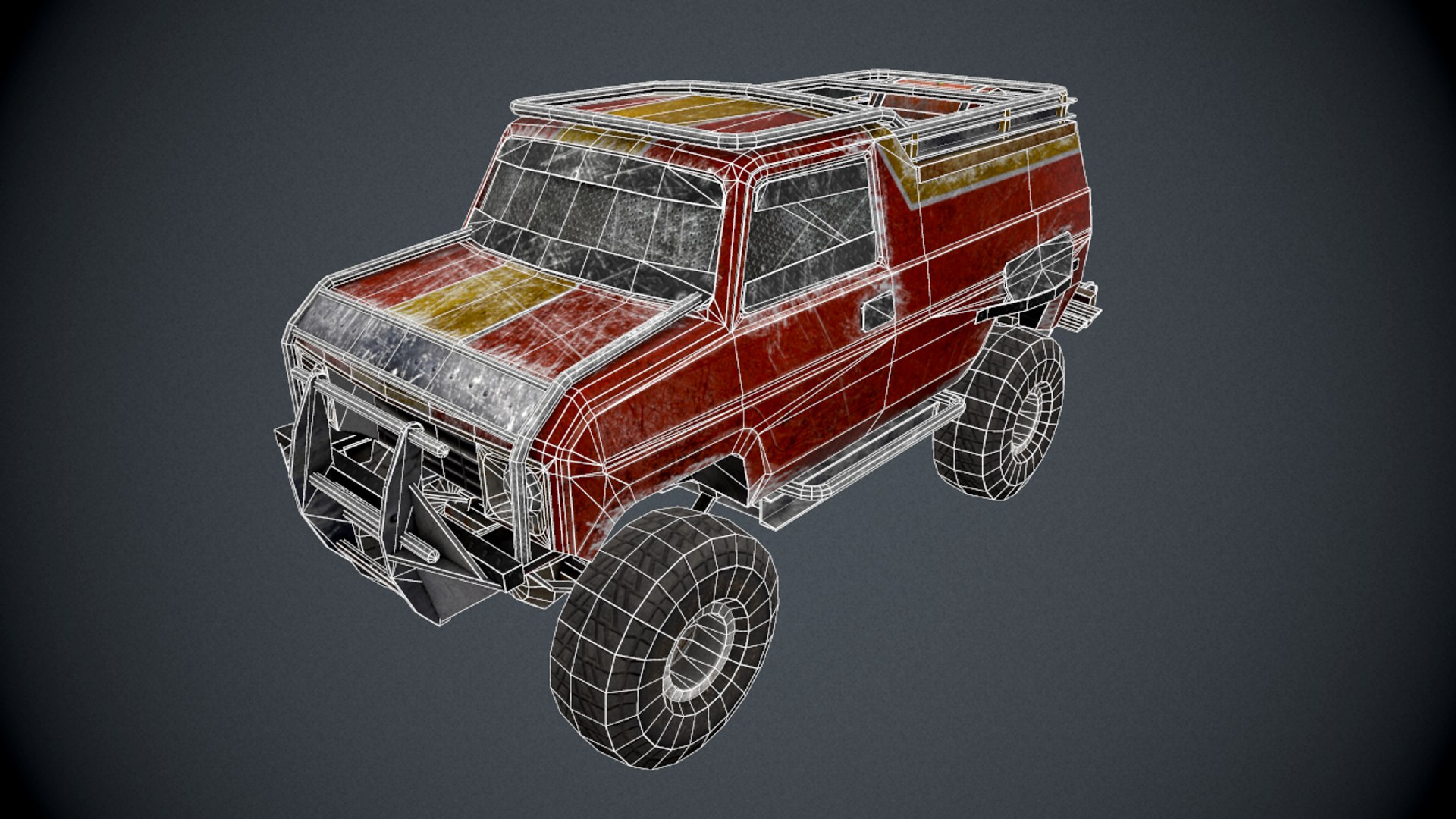 3d obj post apocalypse van