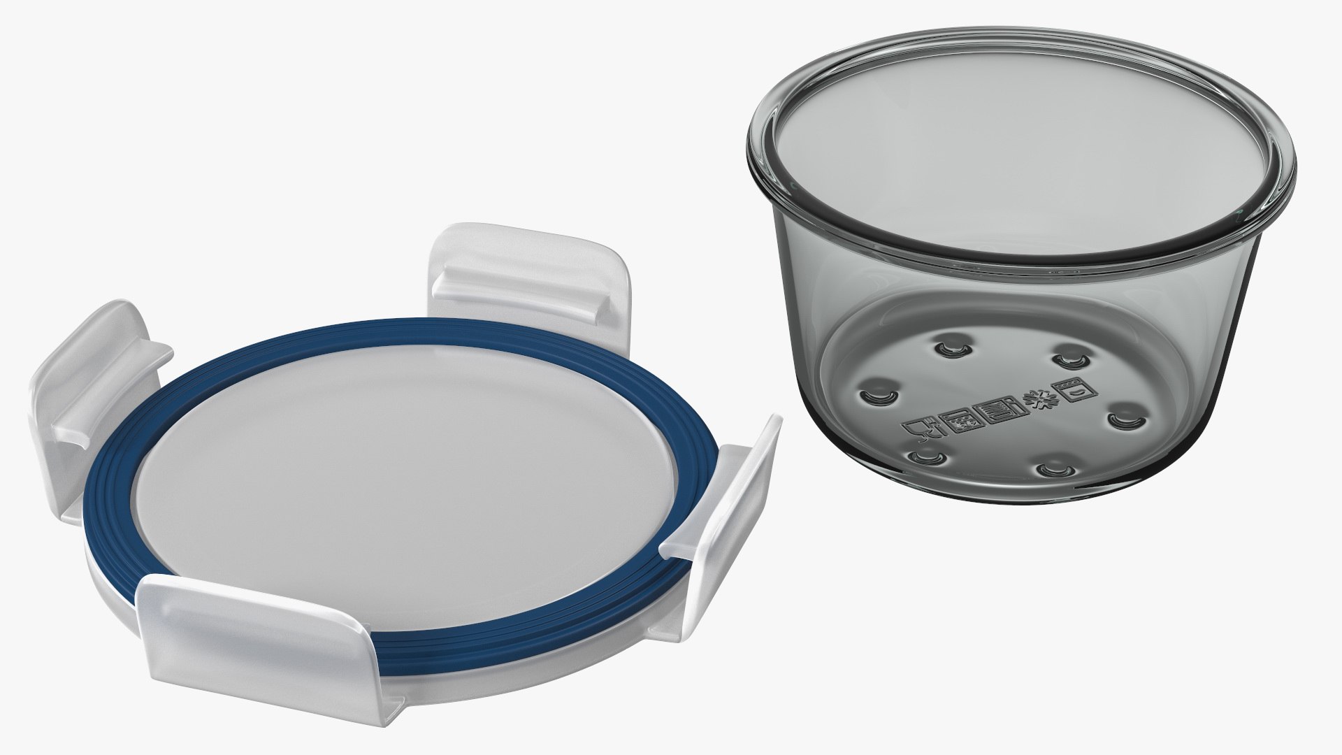 3D Round Glass Clip Lock Storage Container 600ml - TurboSquid 1735541