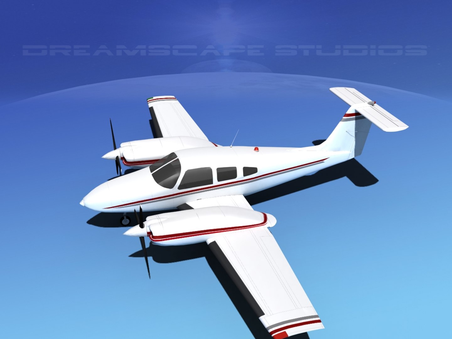 3d piper seminole pa-44-180t turbo model