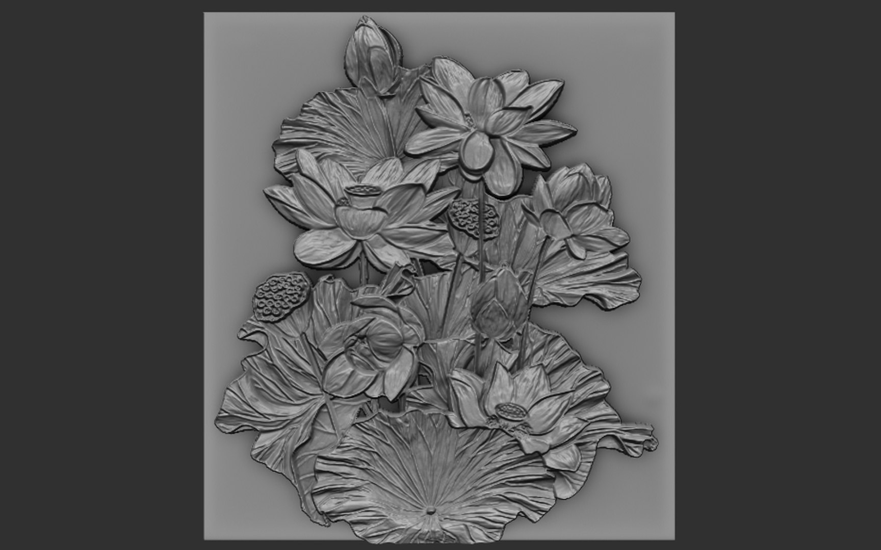 3D Flower Relief - TurboSquid 1807432
