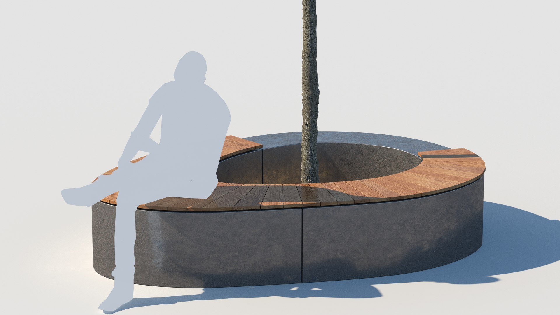 3D Street Park Bench Tree Model - TurboSquid 1202299