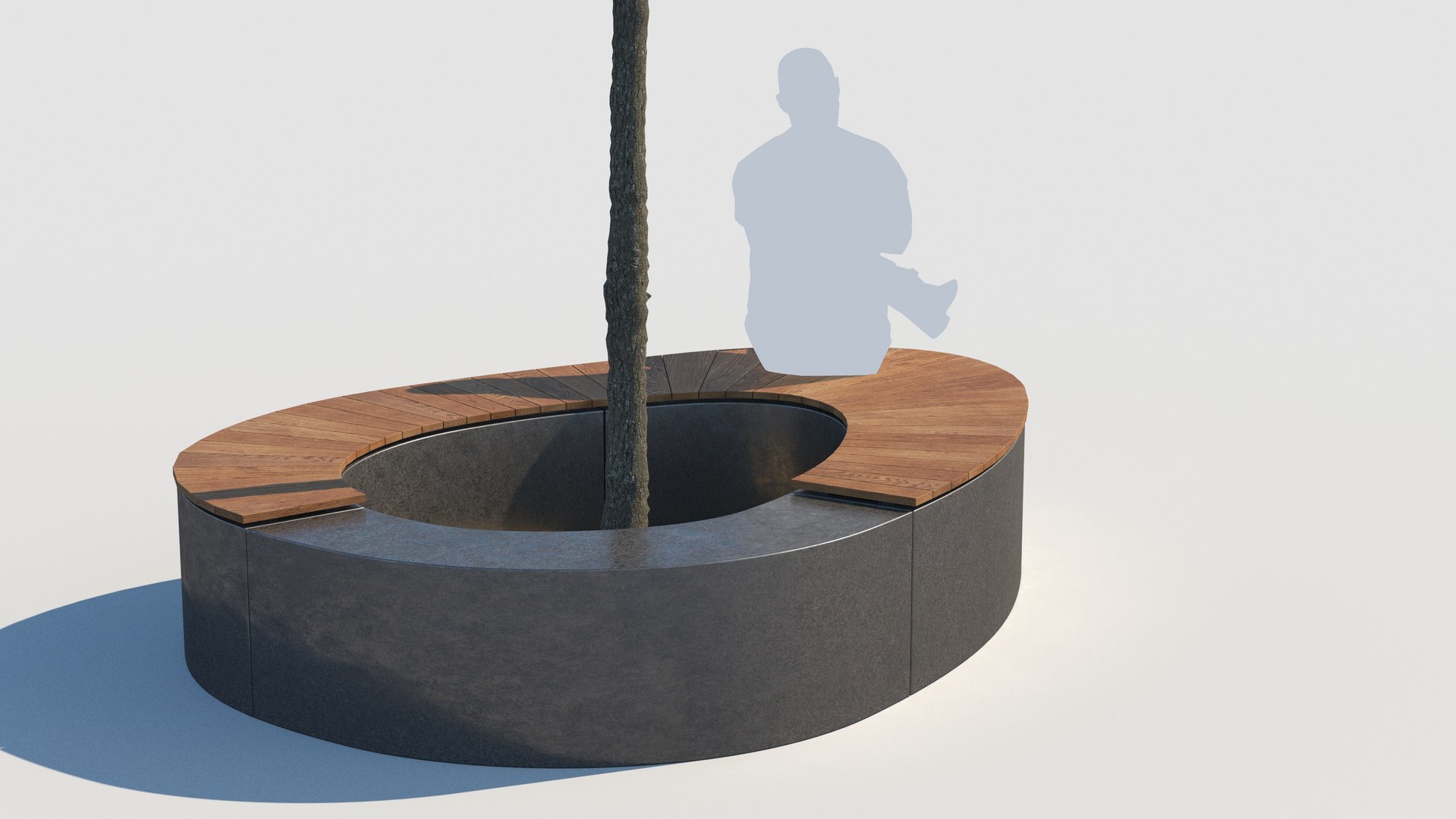 3D Street Park Bench Tree Model - TurboSquid 1202299