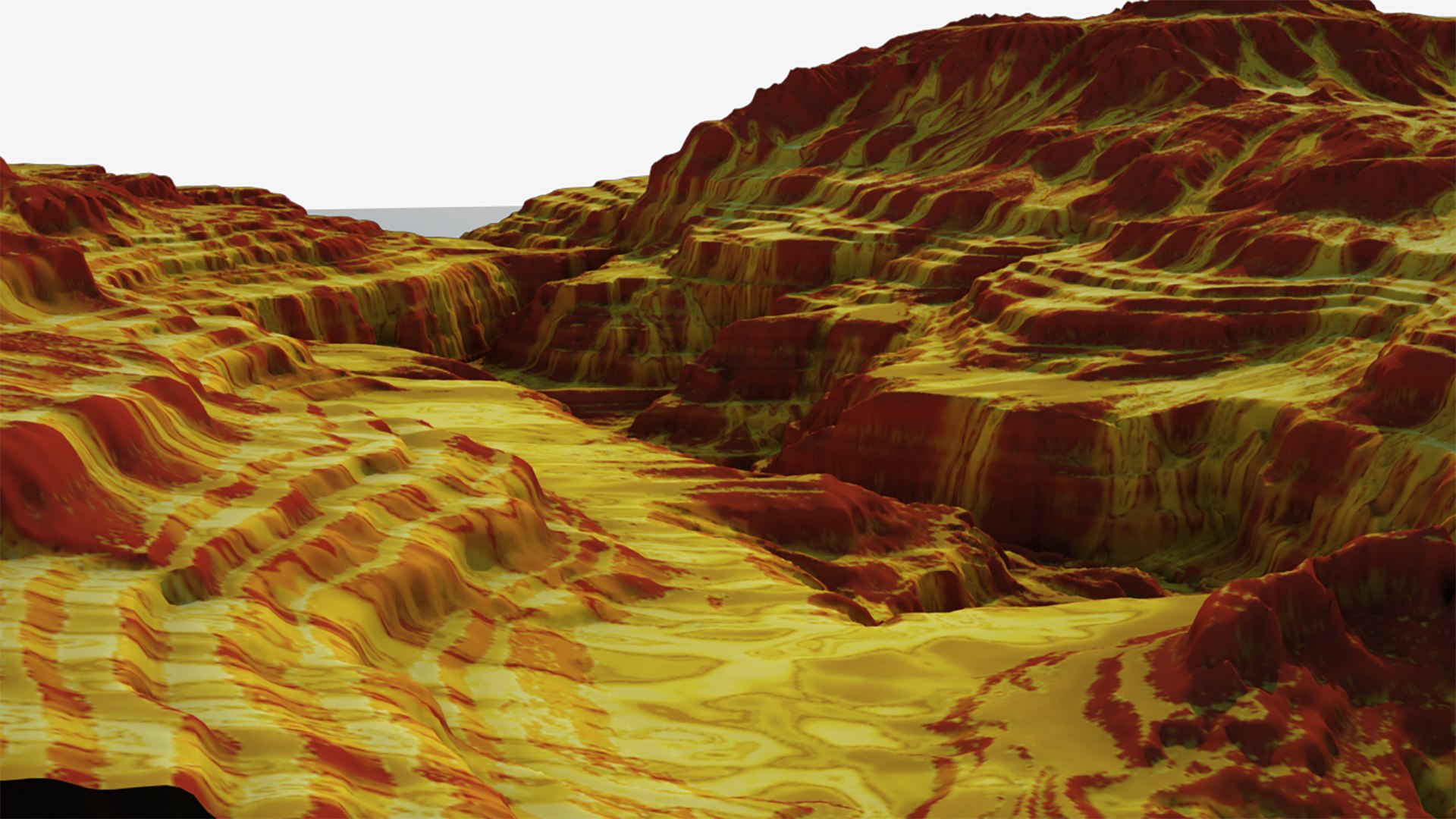 Cartoon Mountain Terrain And Canyon 3D Model - TurboSquid 2165711
