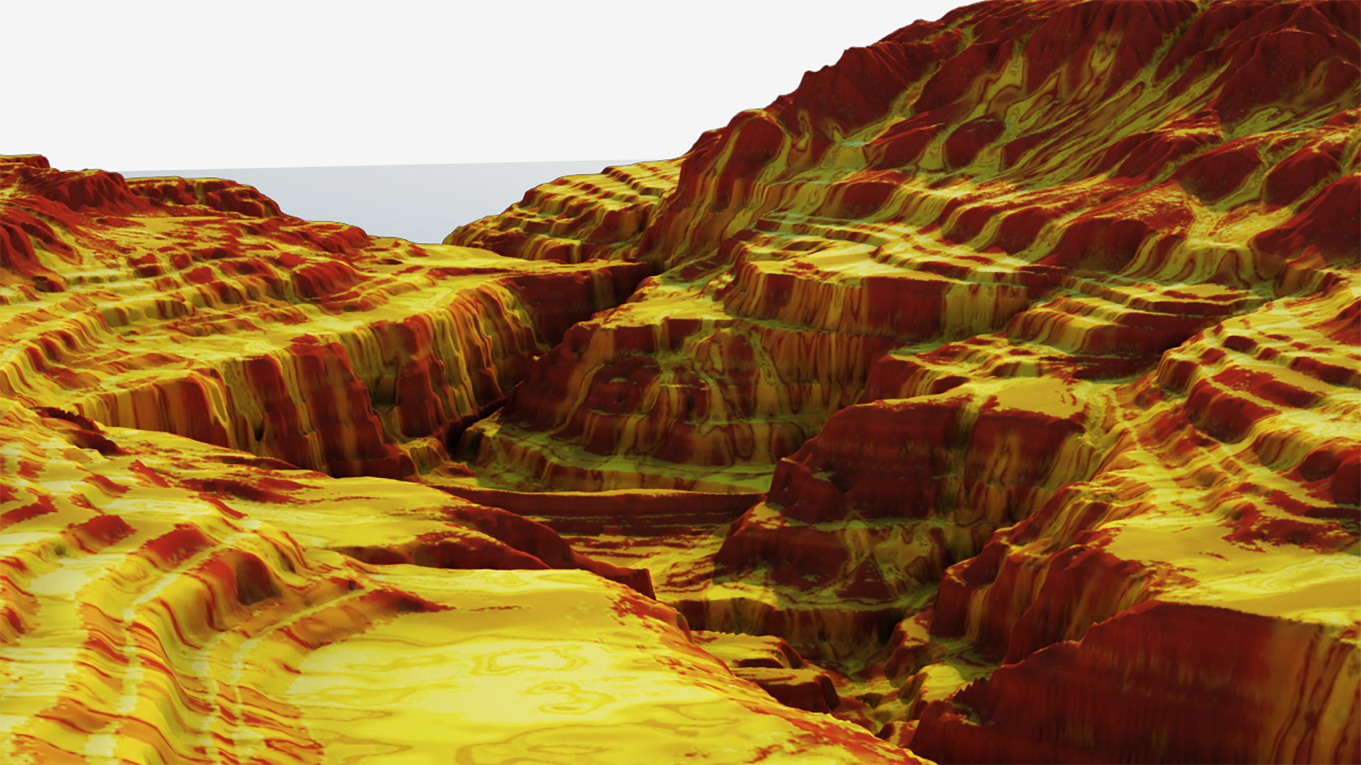 Cartoon Mountain Terrain And Canyon 3D Model - TurboSquid 2165711
