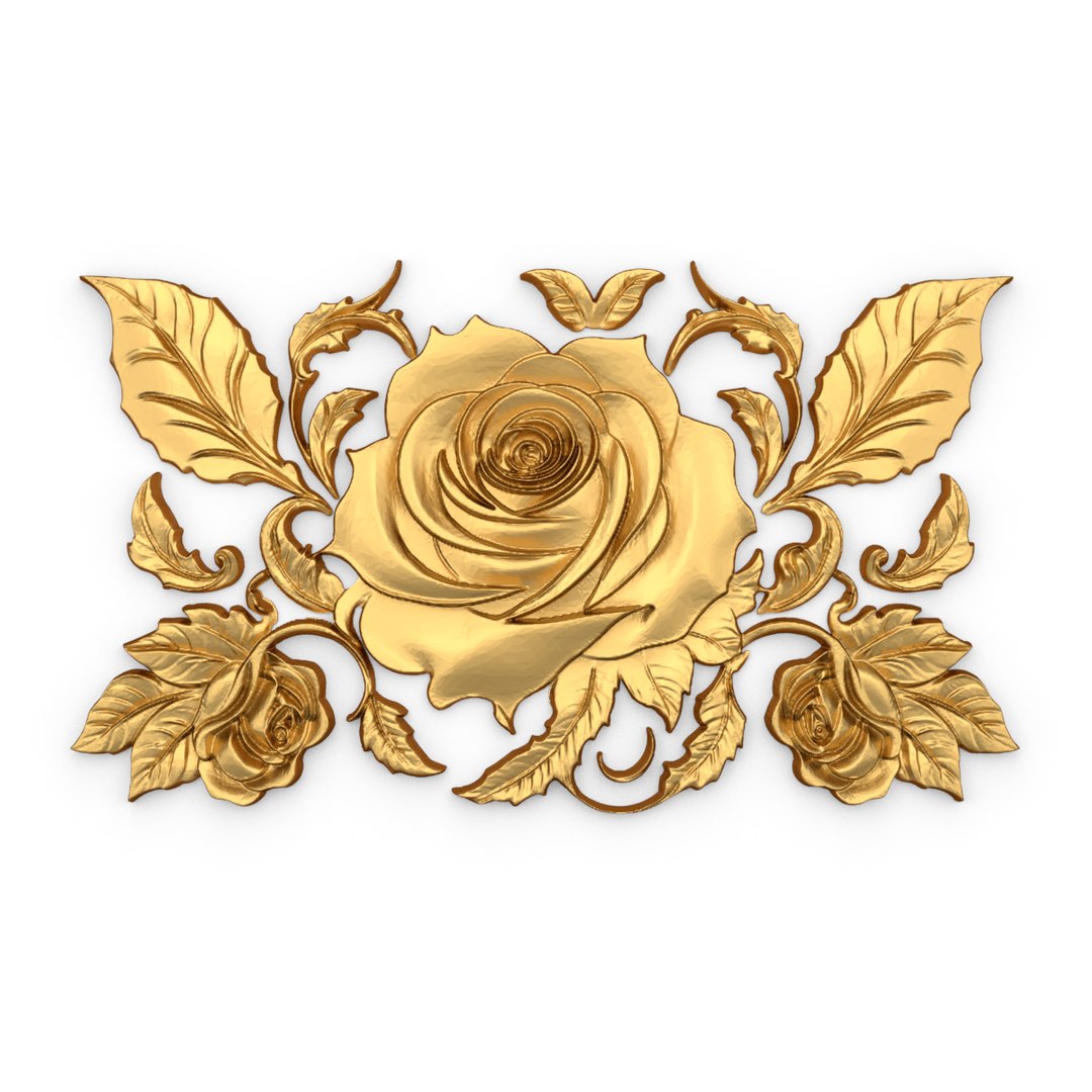 3D Mural Classic Flowers Decor Ornament 08 Model - TurboSquid 2175579