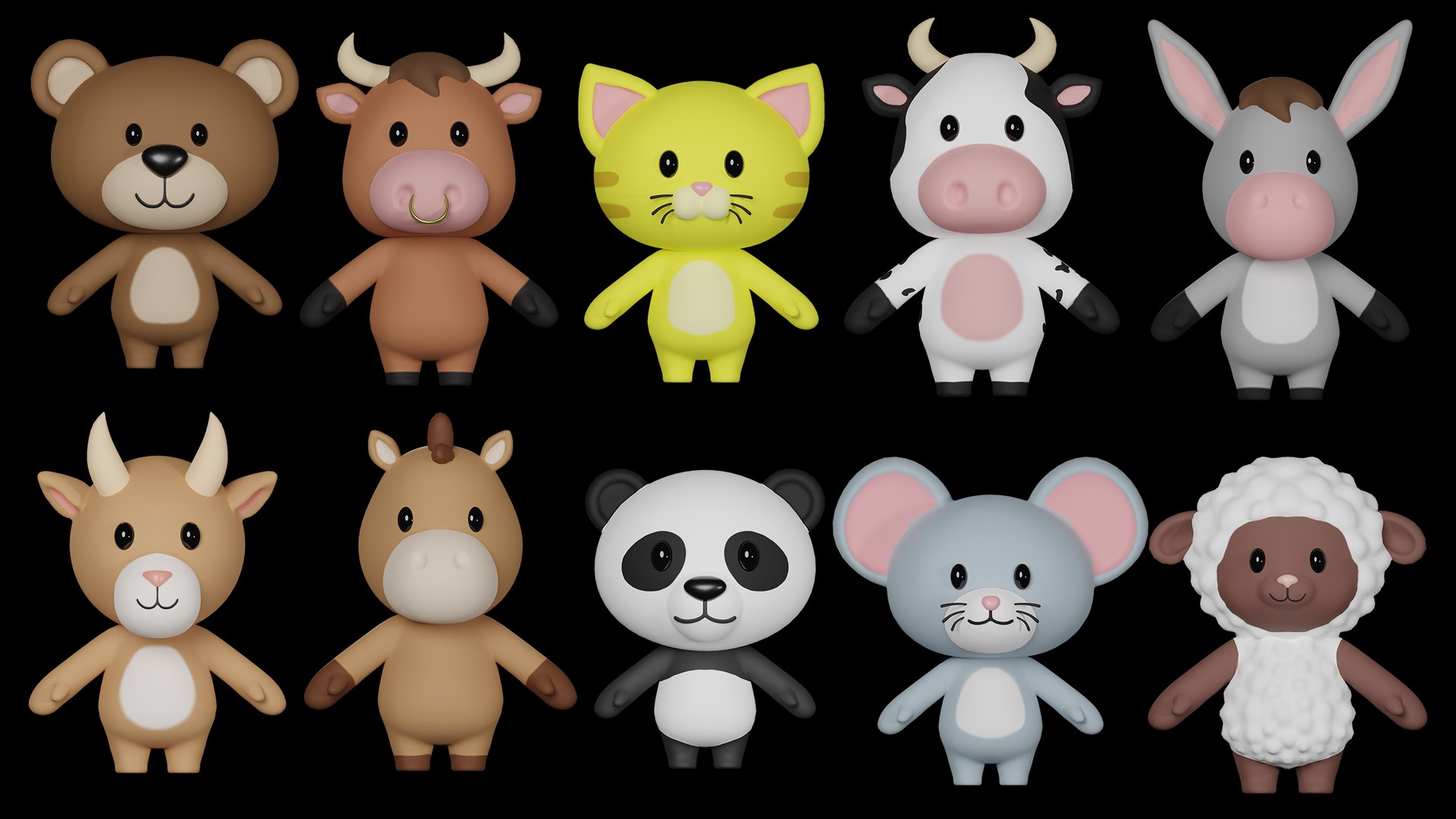 Cartoon Animal 3d Models Pack Vol2 3D Model - TurboSquid 2321787