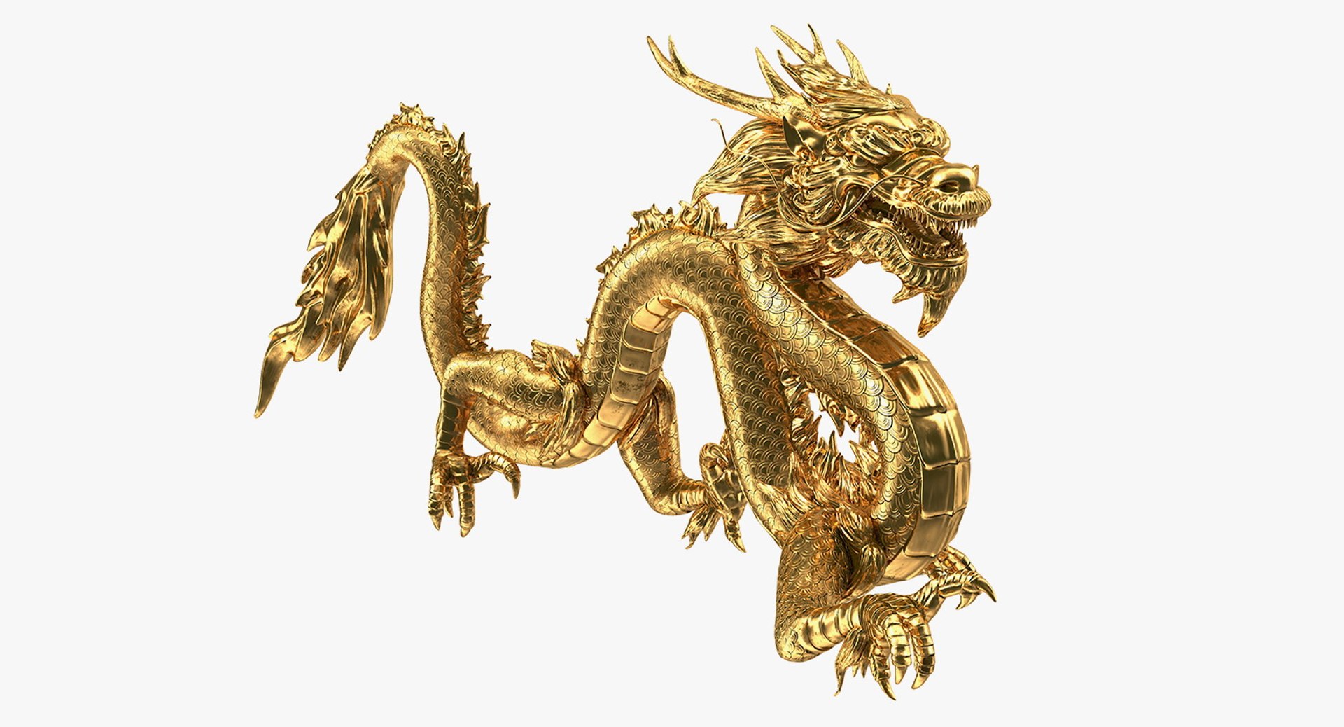 Golden Chinese Dragon 3d Turbosquid 1379923