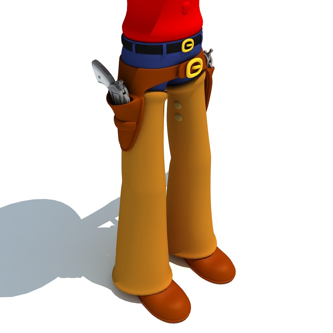 Rigged Cartoon Cowboy Character Biped 3d Model
