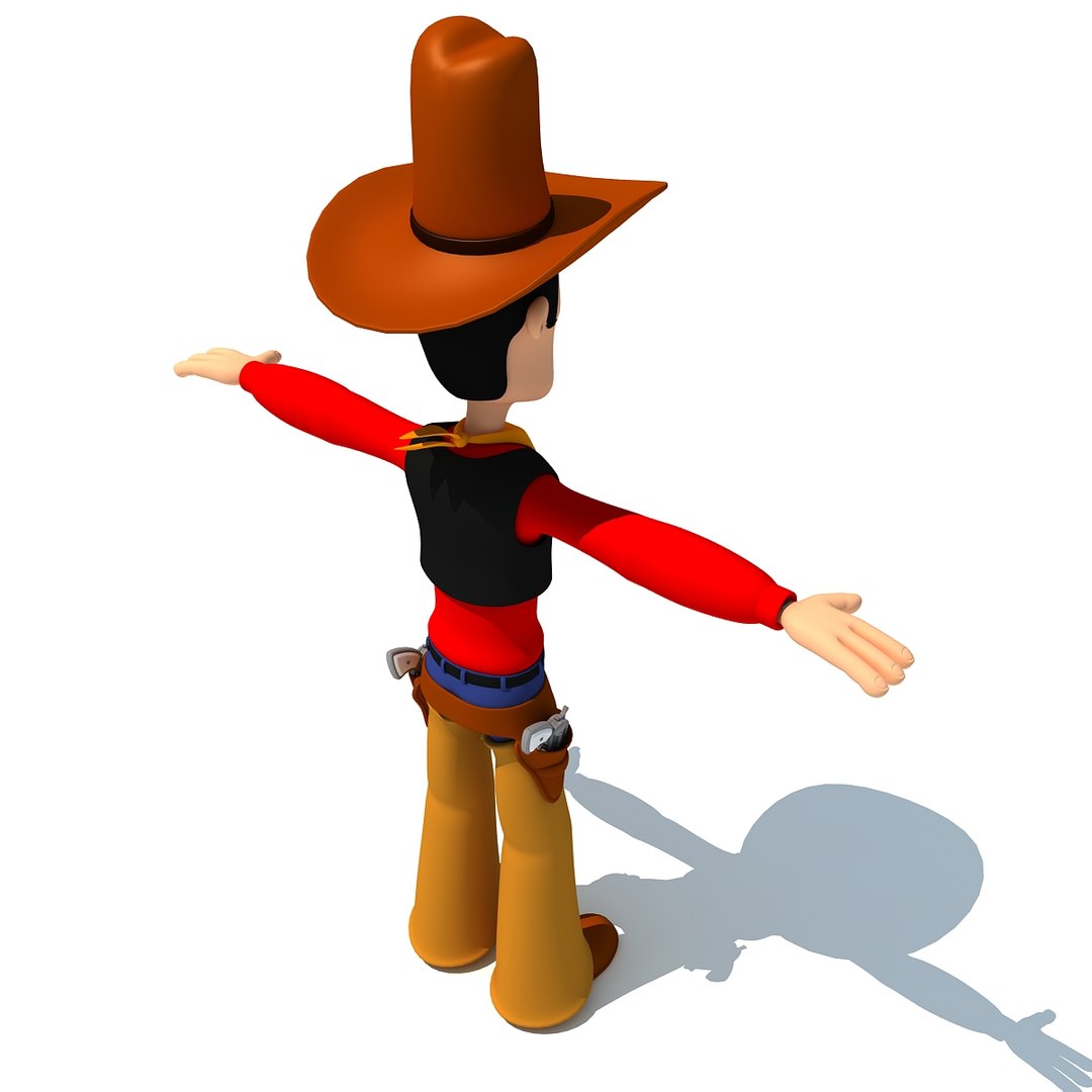 Rigged Cartoon Cowboy Character Biped 3d Model