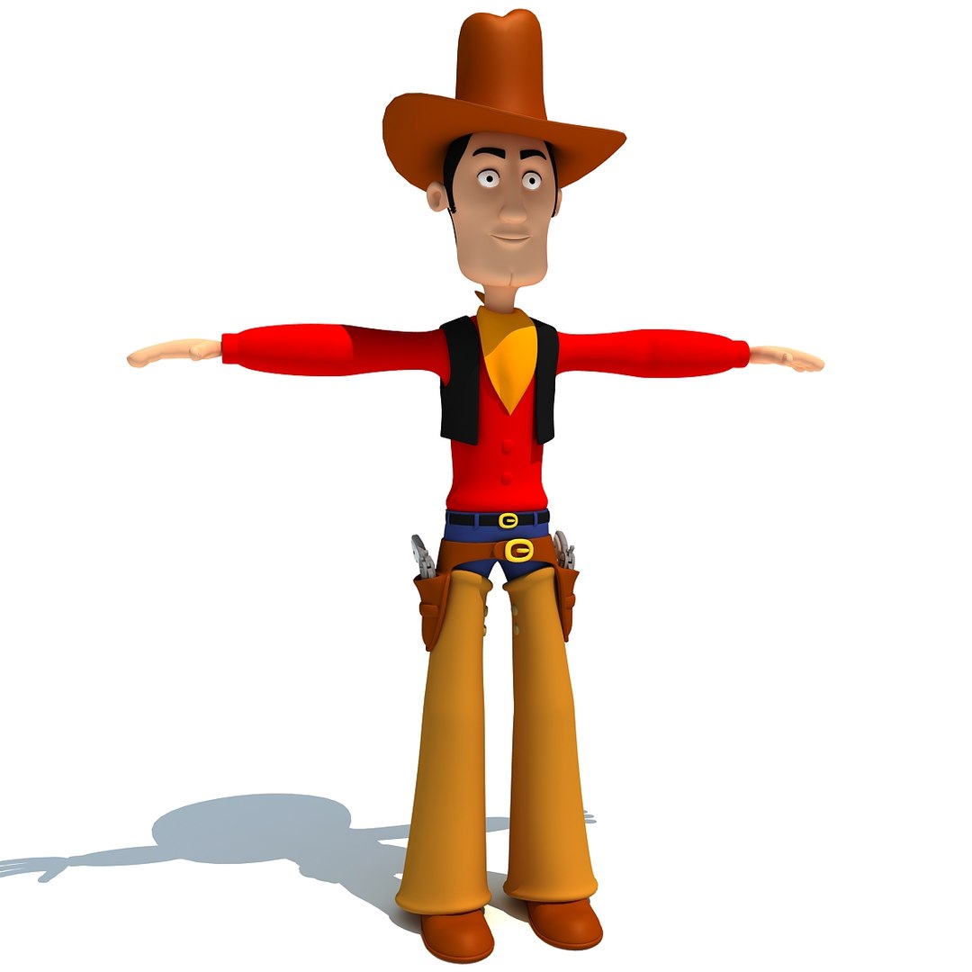 Rigged Cartoon Cowboy Character Biped 3d Model