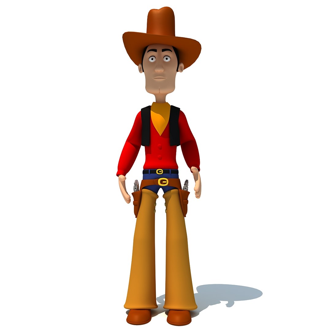 Rigged Cartoon Cowboy Character Biped 3d Model