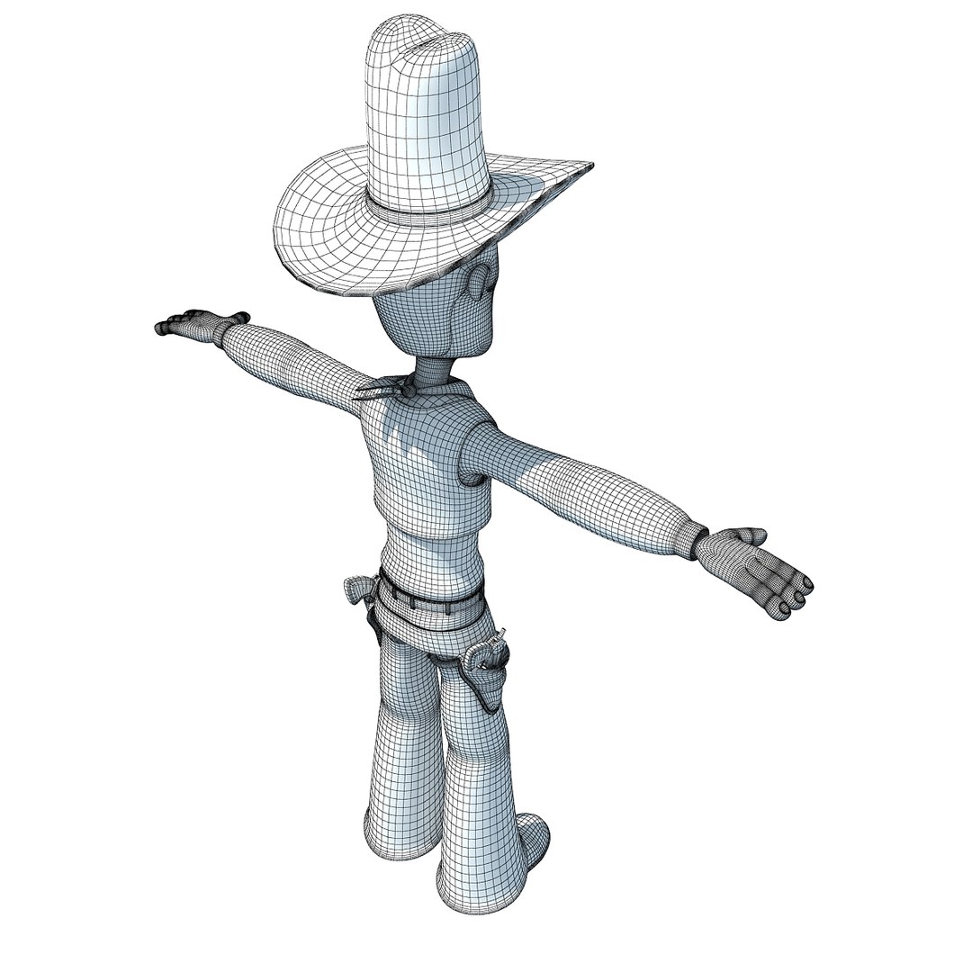 Rigged Cartoon Cowboy Character Biped 3d Model