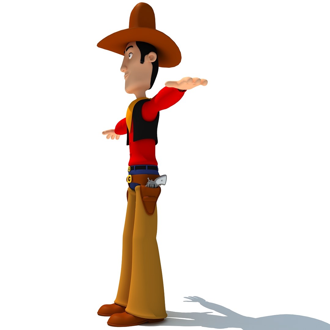 Rigged Cartoon Cowboy Character Biped 3d Model