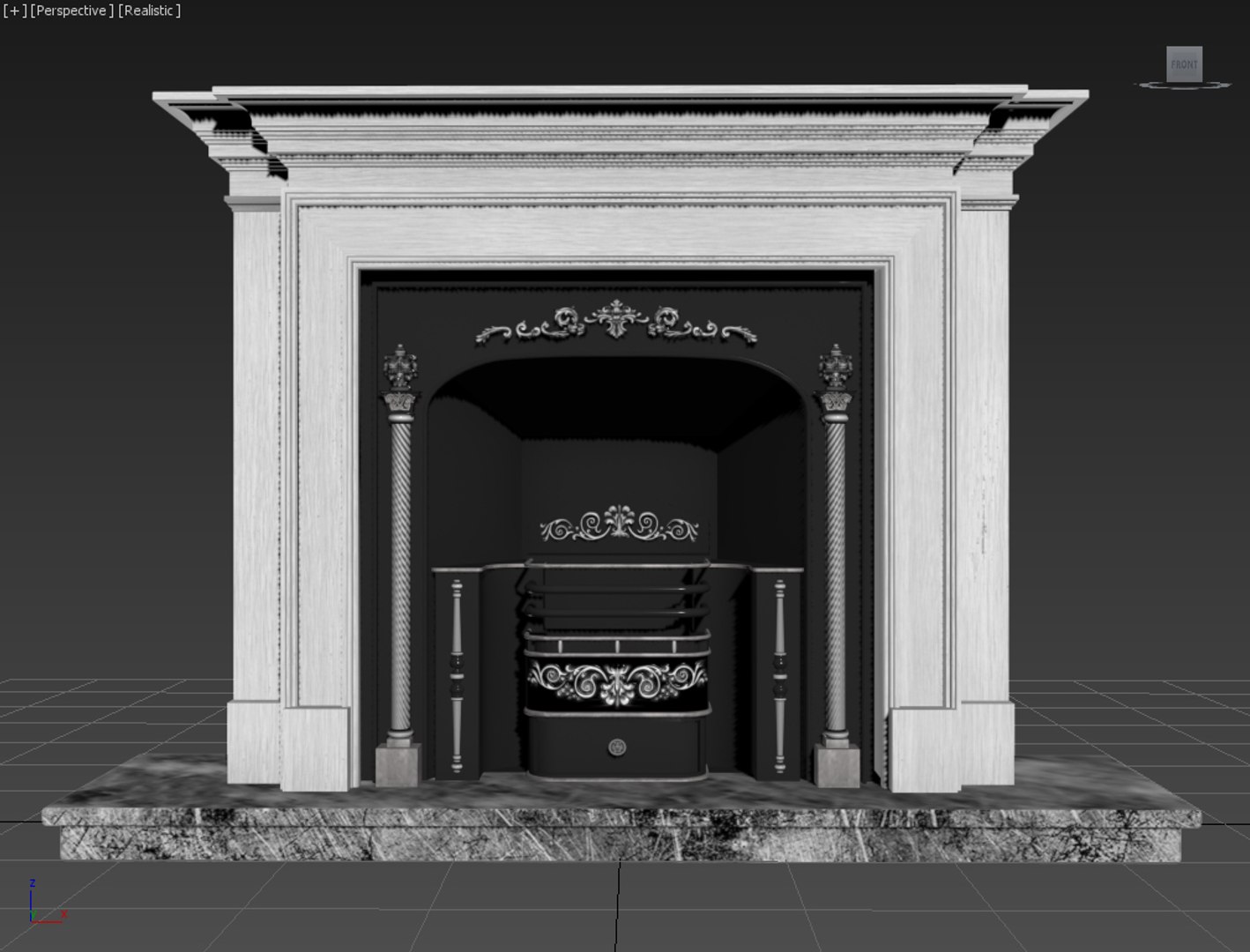 3d Model Regency Hob Grate Fireplace