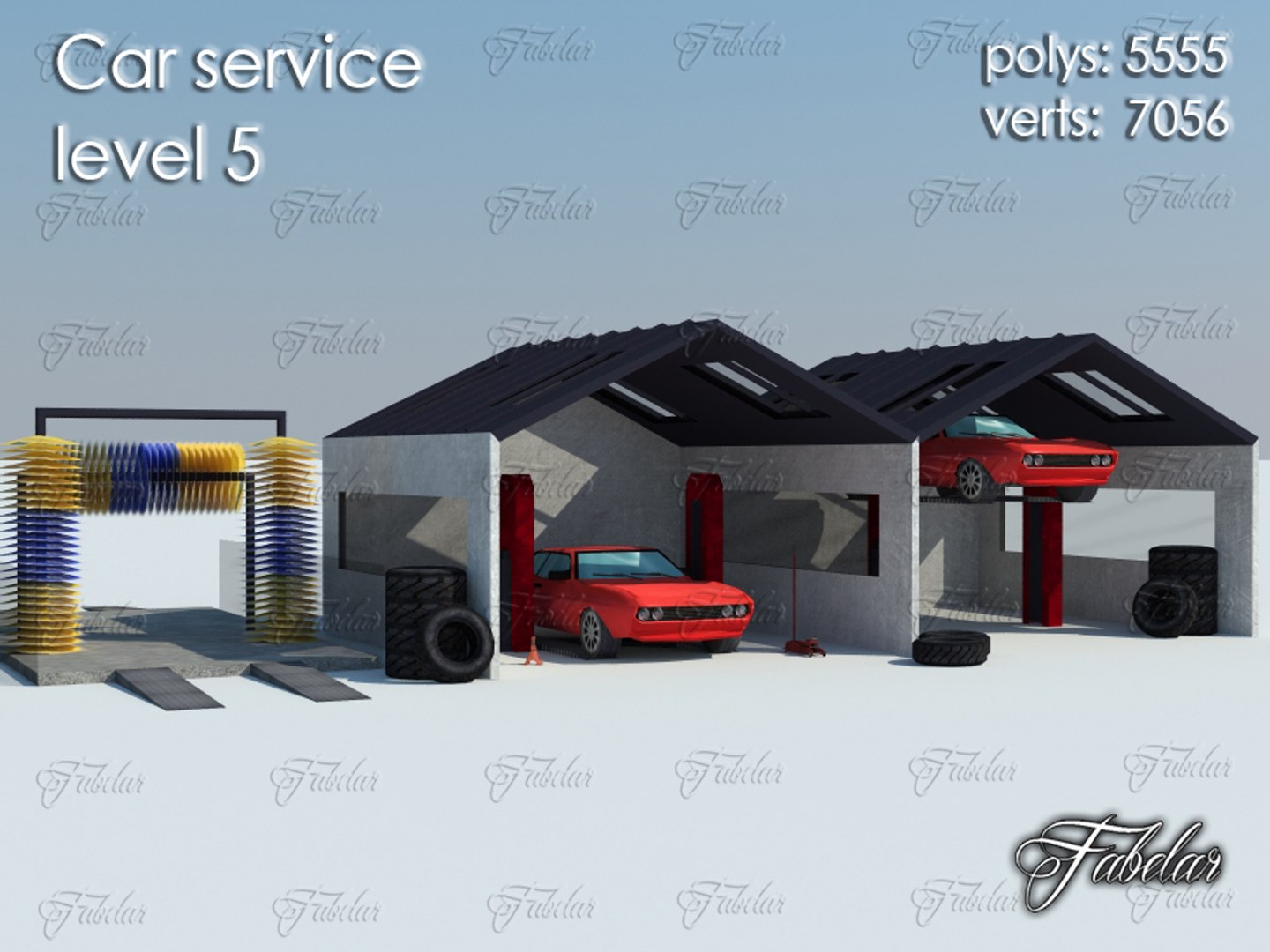 Car Service Level 5 3d Model