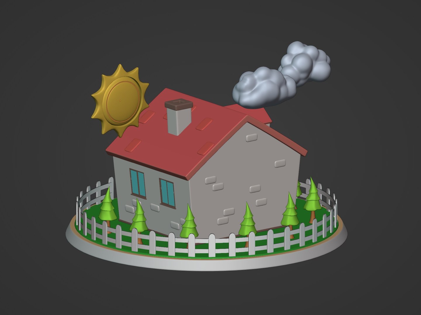 Cartoon House model - TurboSquid 1921472