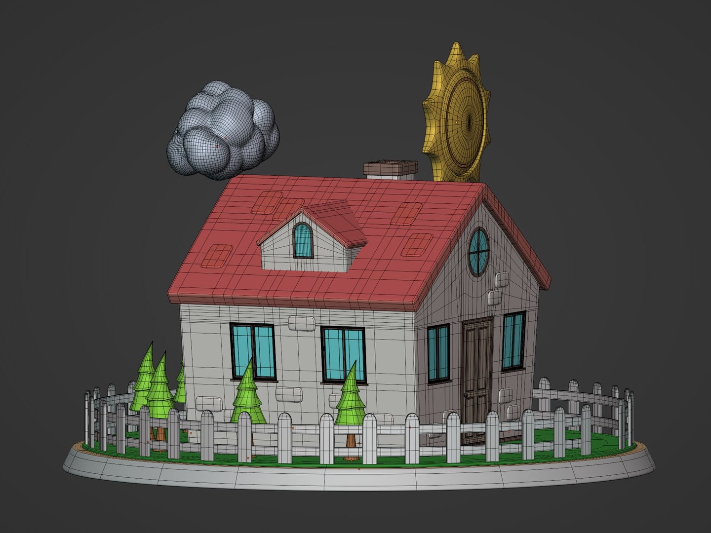 Cartoon House model - TurboSquid 1921472