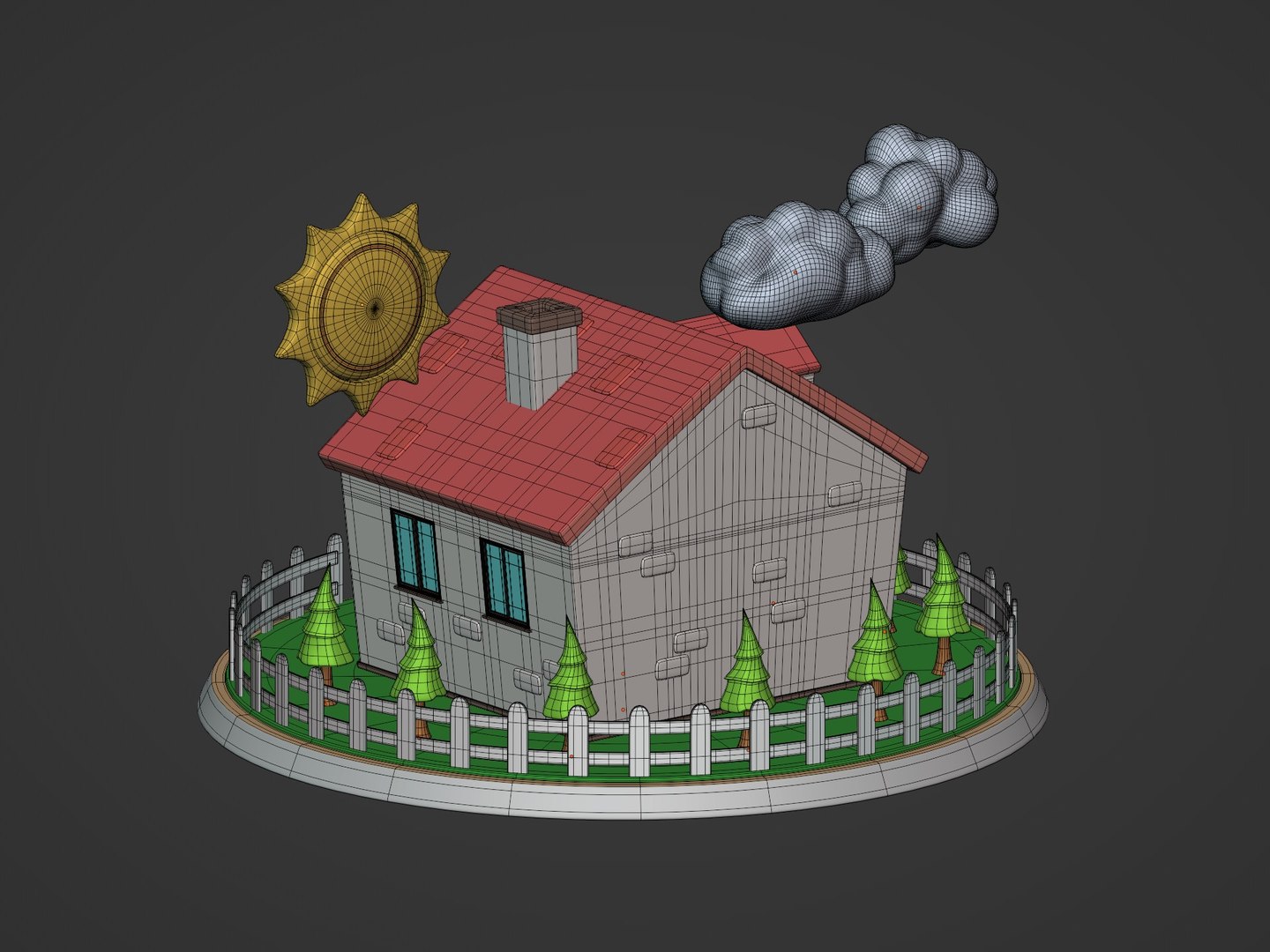 Cartoon House model - TurboSquid 1921472