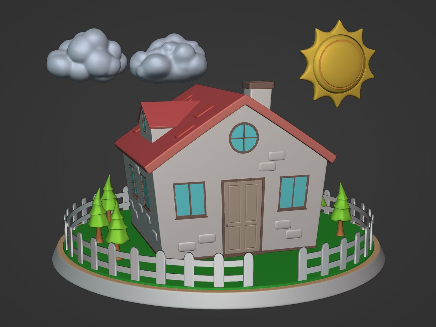 Cartoon House model - TurboSquid 1921472