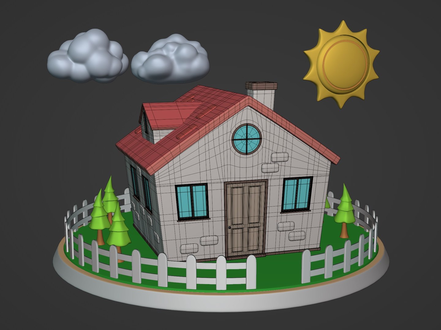 Cartoon House model - TurboSquid 1921472