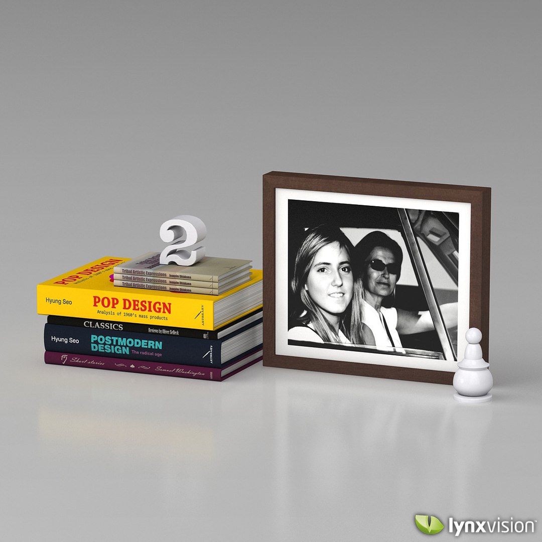 Wooden Photo Frame Books 3d Model