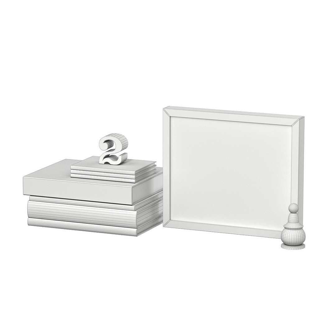 Wooden Photo Frame Books 3d Model