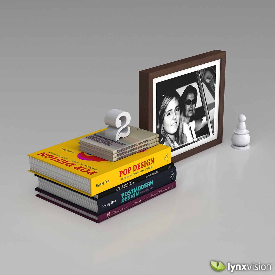 Wooden Photo Frame Books 3d Model