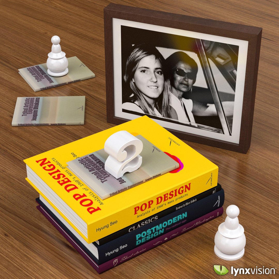 Wooden Photo Frame Books 3d Model