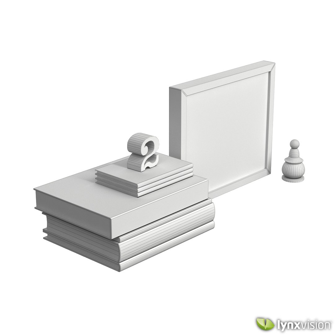 Wooden Photo Frame Books 3d Model