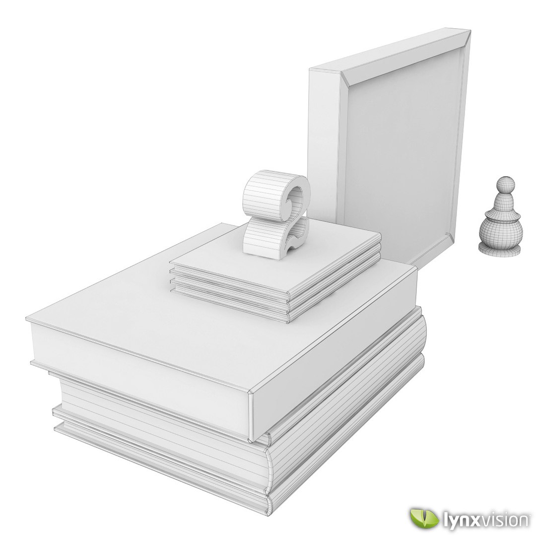 Wooden Photo Frame Books 3d Model