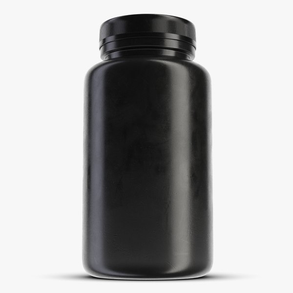 3D Plastic Pill Bottle 2 Black - TurboSquid 1714289