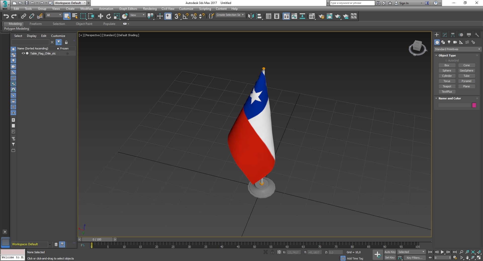 Table Flag Chile 3D Model - TurboSquid 2202769