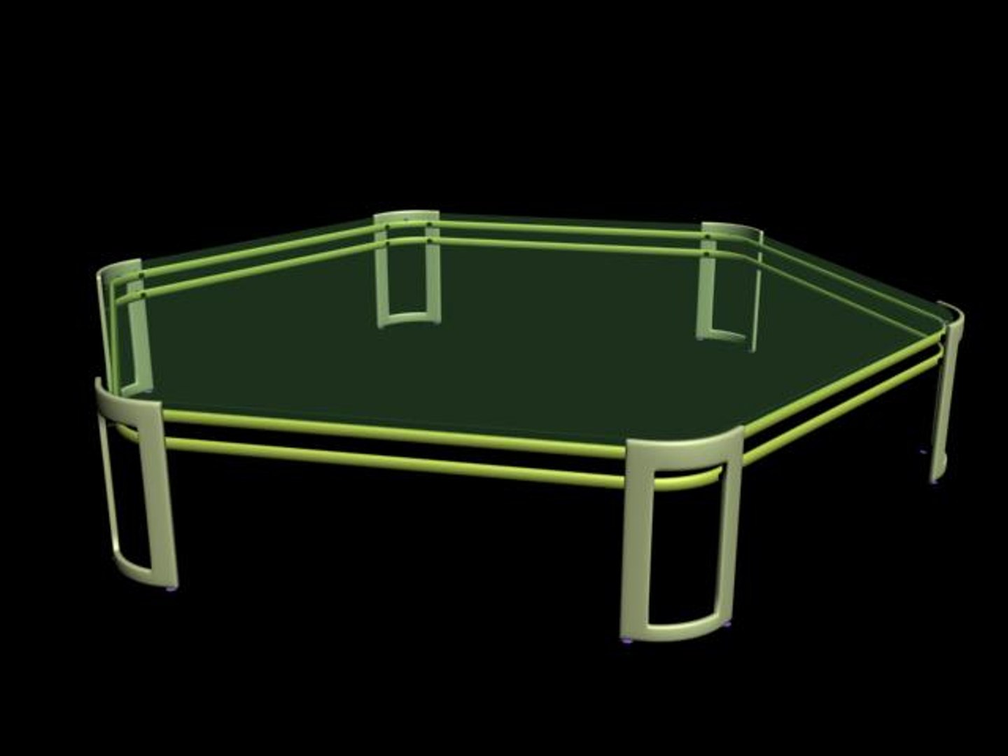 3d Model Hexagonal Glass Table