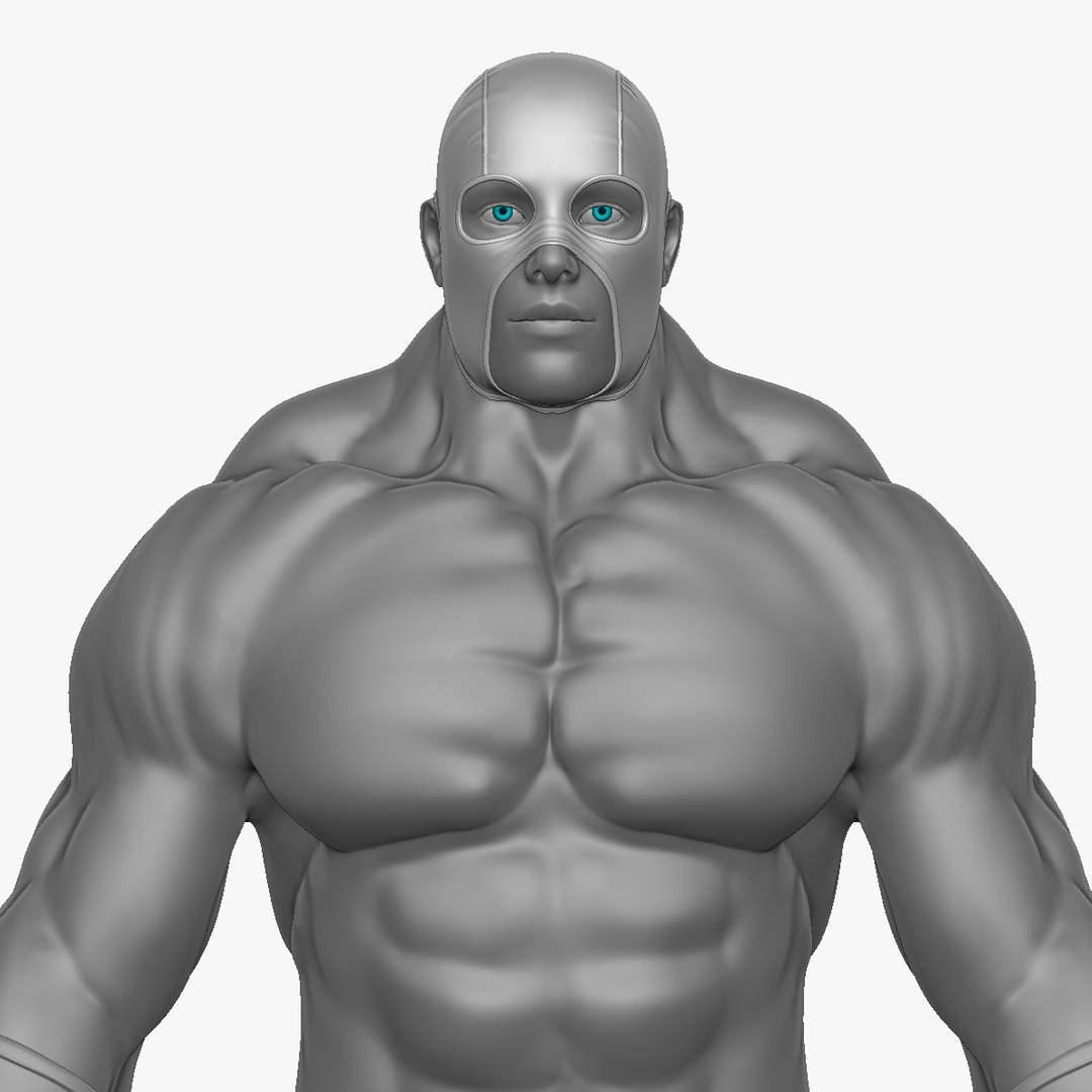 3d Obj Muscular Super Hero