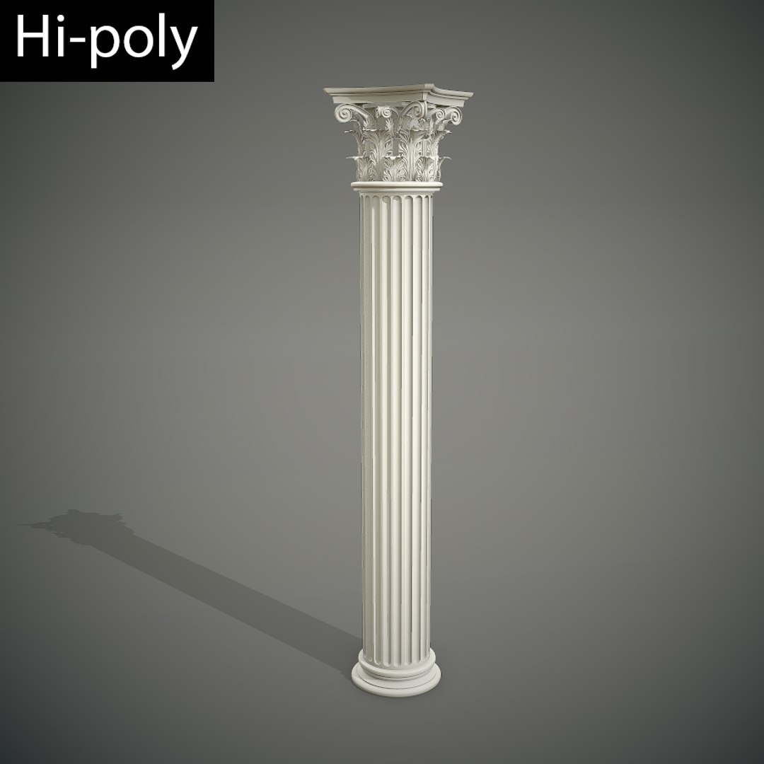 Corinthian Column 3d Model