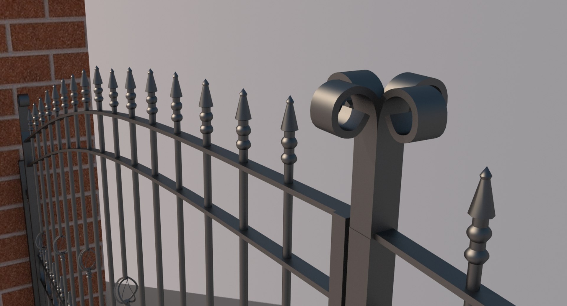 3d Metal Gate Building Model