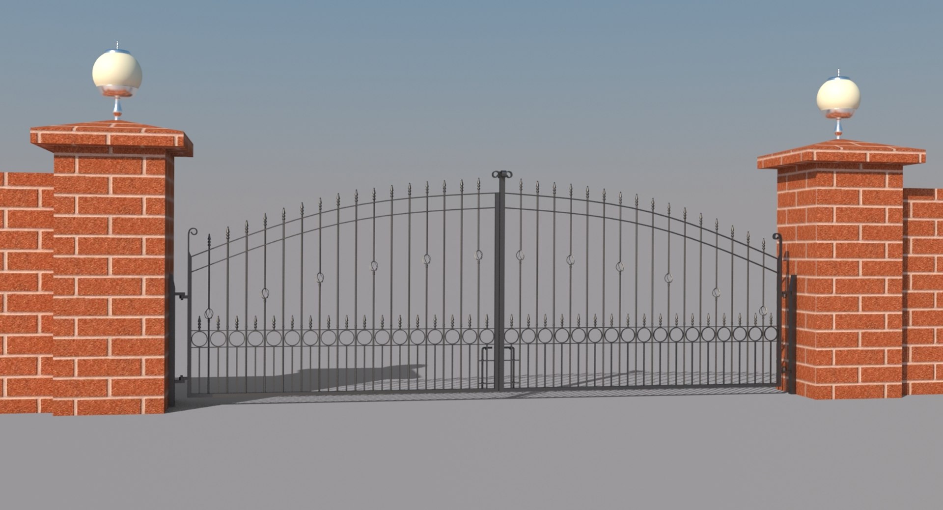3d Metal Gate Building Model