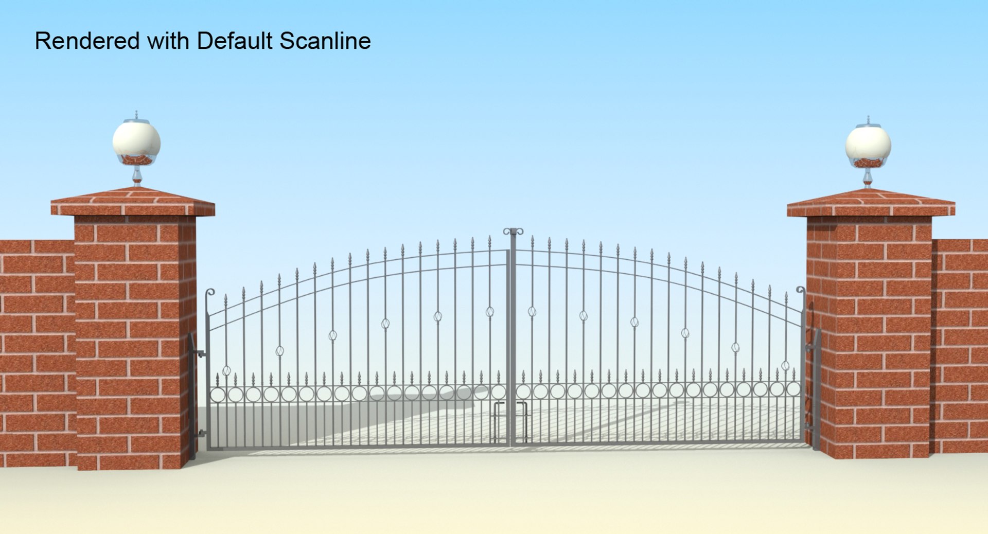3d Metal Gate Building Model