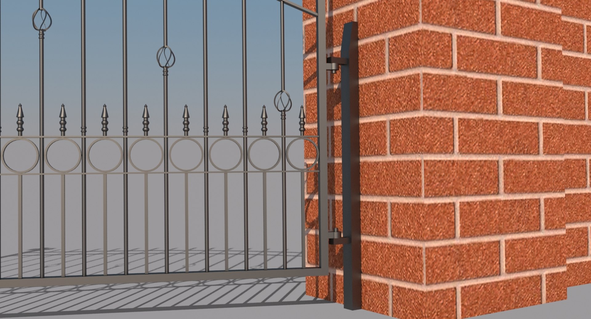 3d Metal Gate Building Model