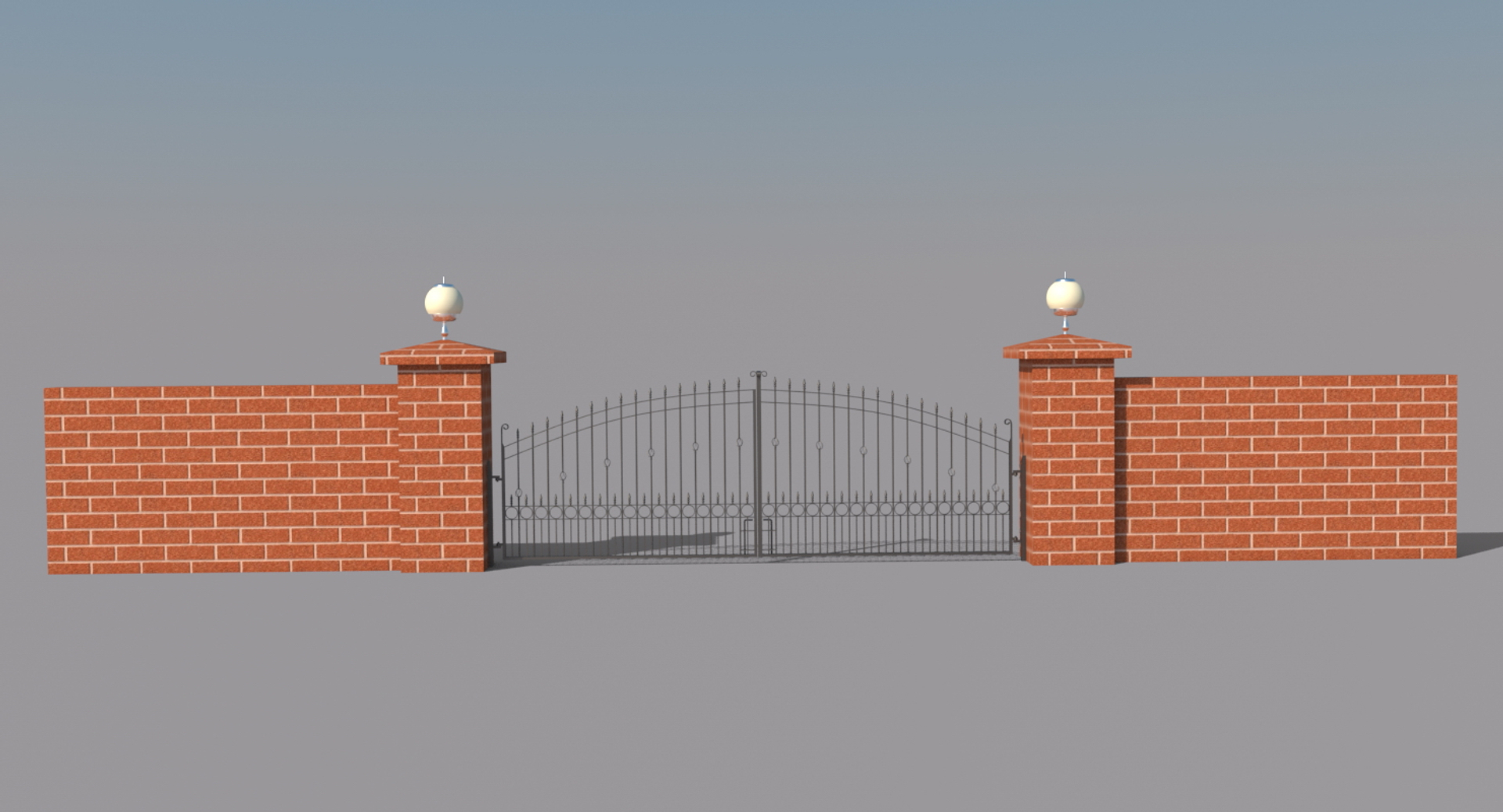 3d Metal Gate Building Model