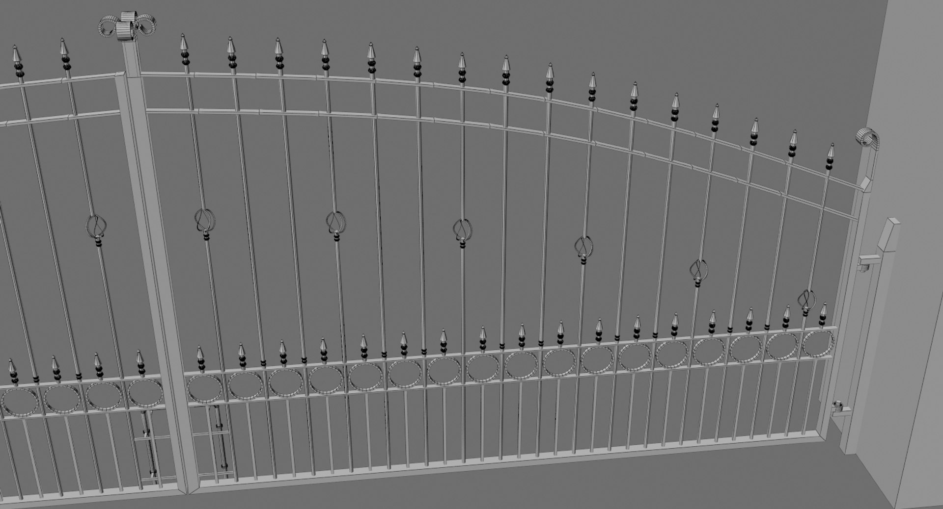 3d Metal Gate Building Model