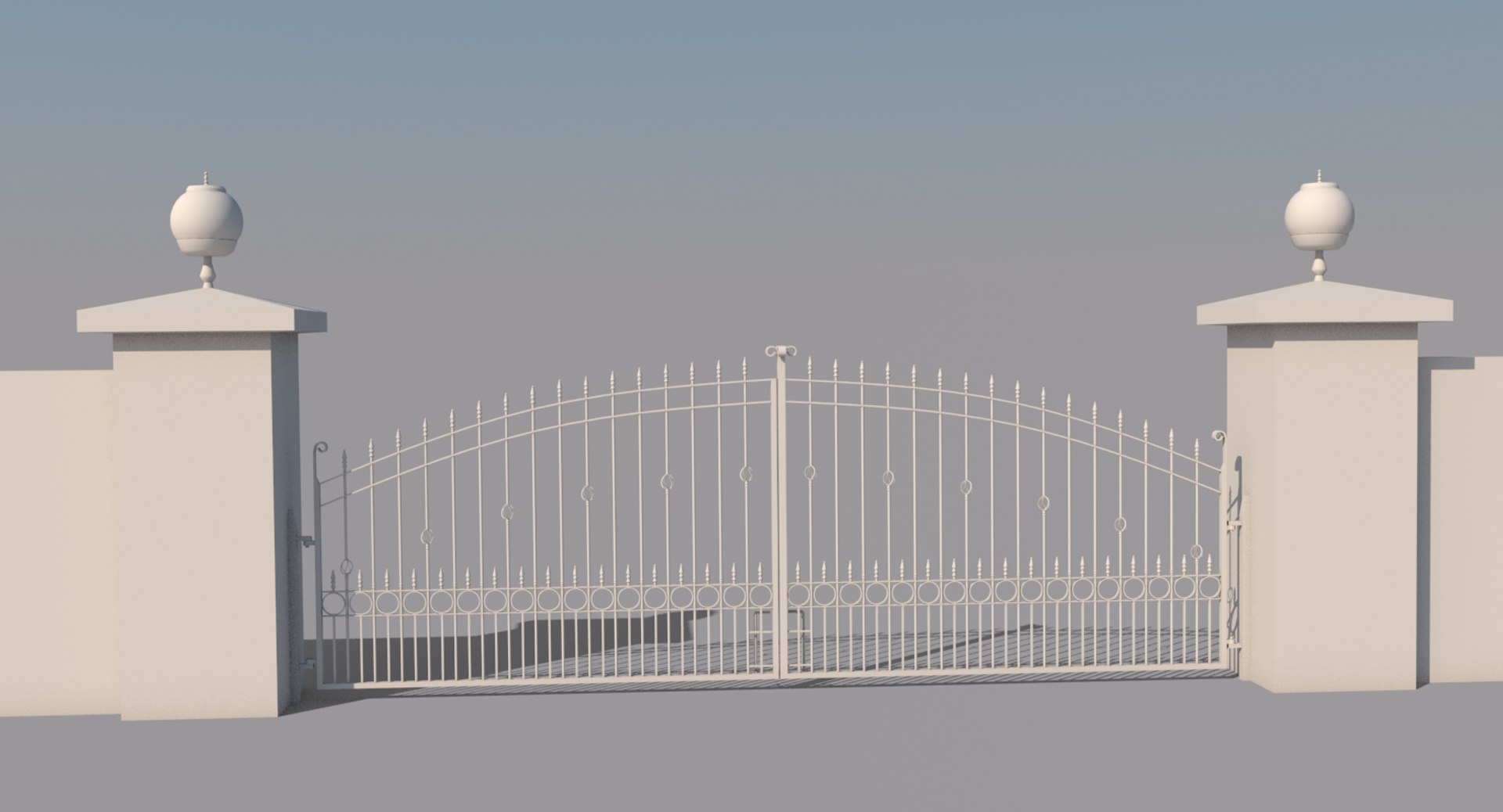 3d Metal Gate Building Model