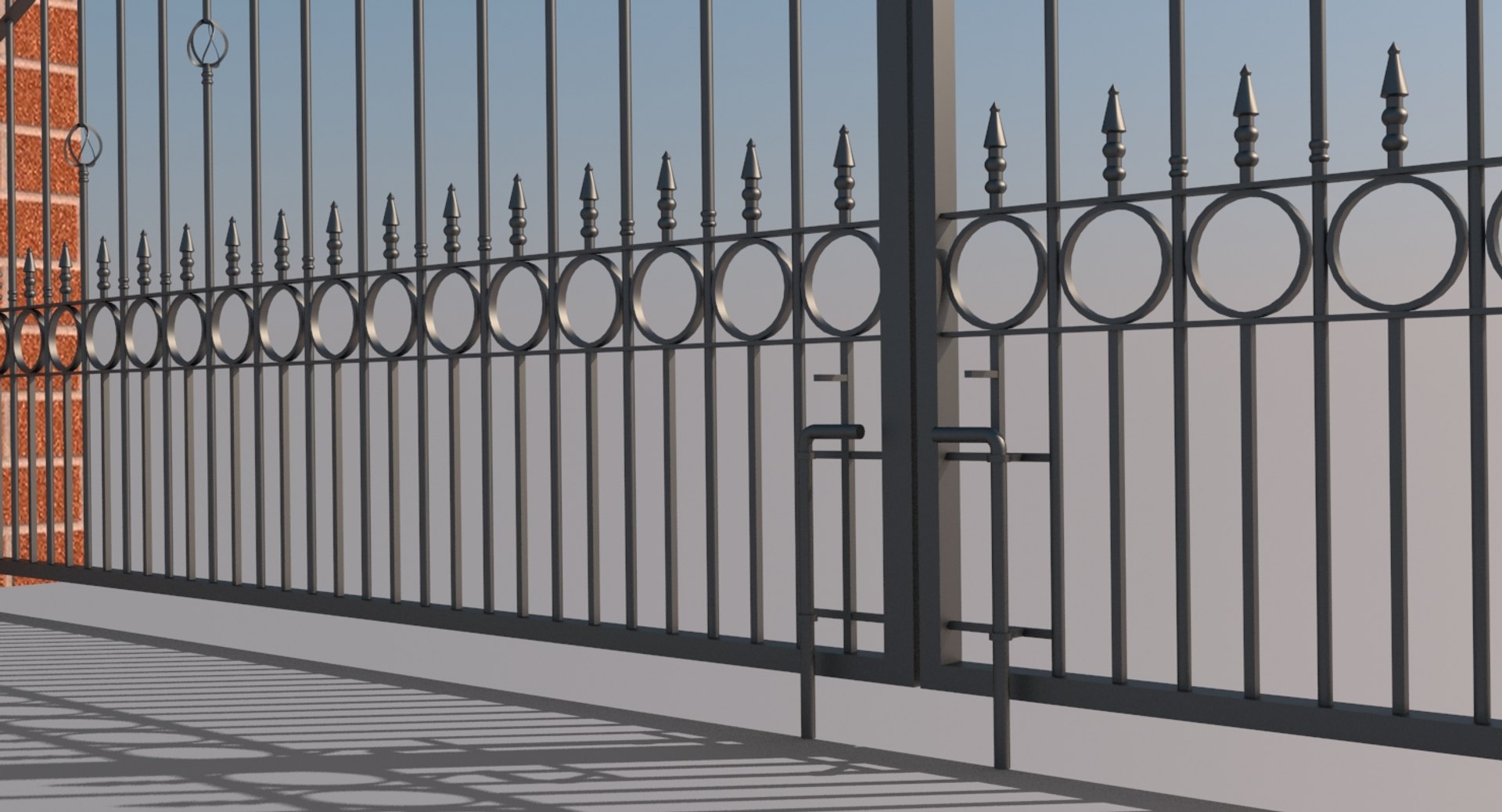 3d Metal Gate Building Model