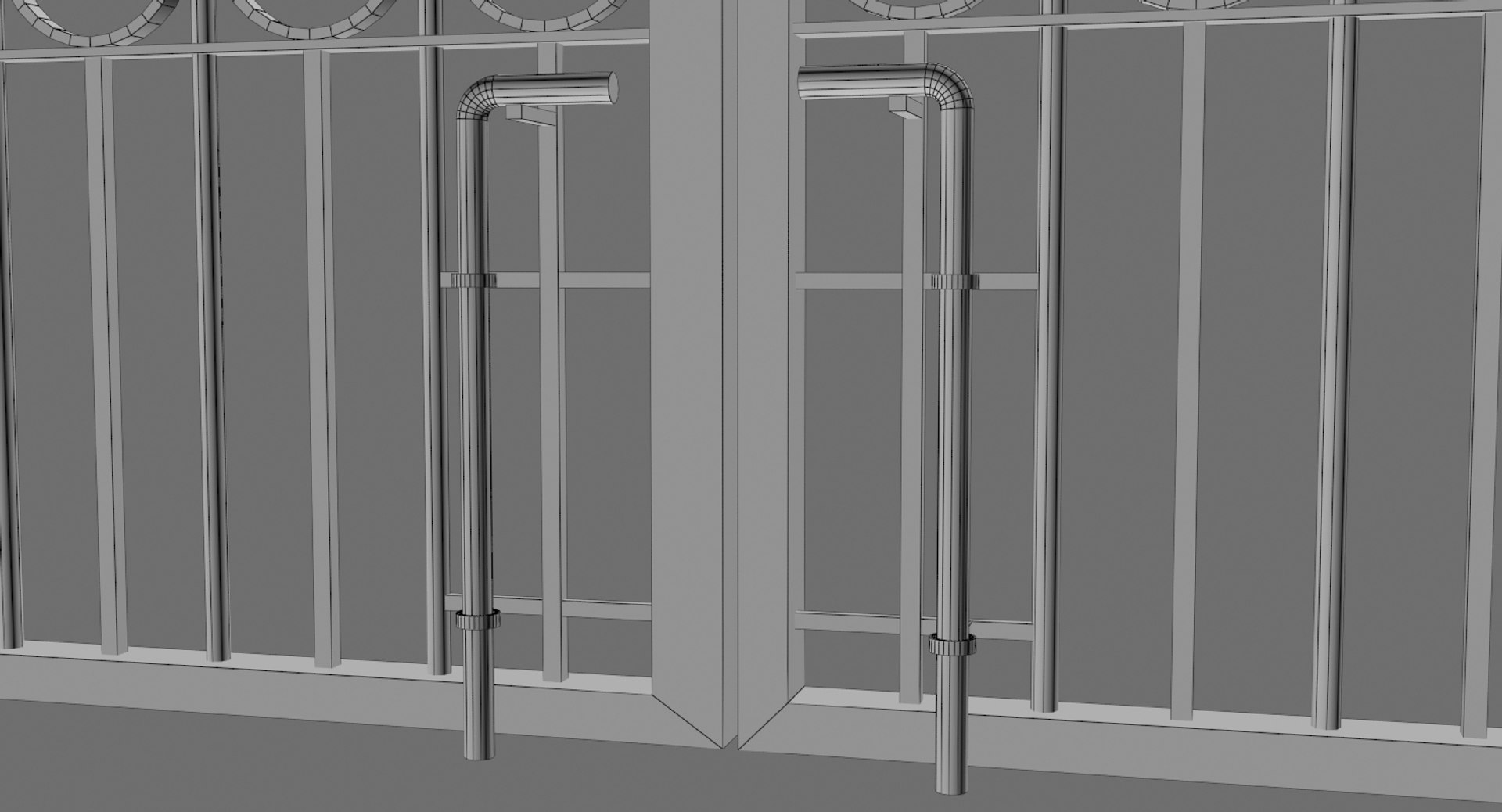 3d Metal Gate Building Model